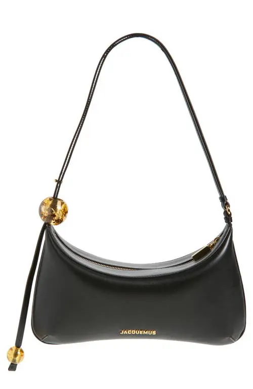 Jacquemus Le Grand Bisou Perle Leather Shoulder Bag - Black