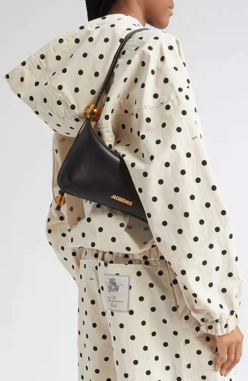 Jacquemus Le Grand Bisou Perle Leather Shoulder Bag - Black