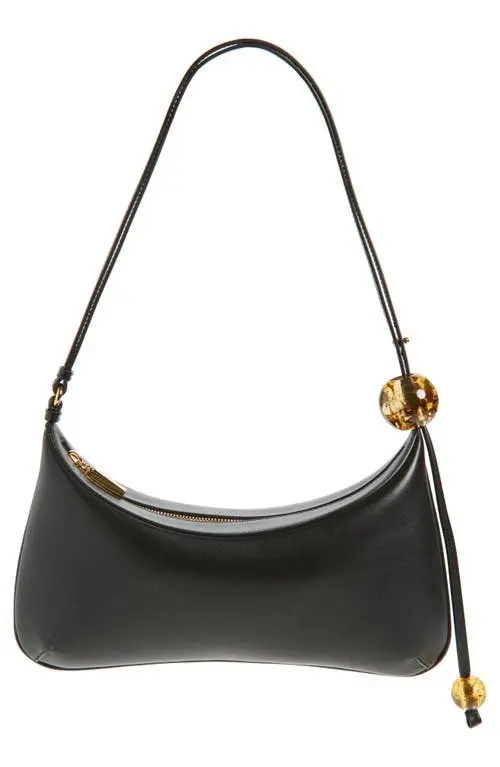 Jacquemus Le Grand Bisou Perle Leather Shoulder Bag - Black