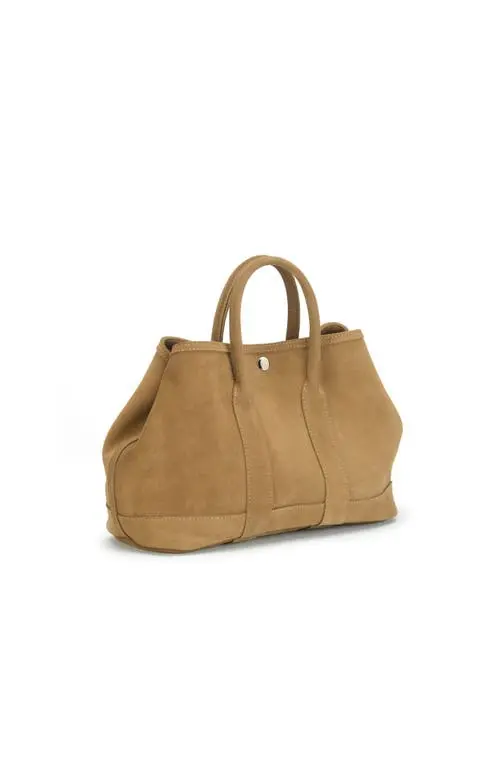 EZRA ARTHUR Audrey Nubuck Suede Leather Top Handle Bag - Sand