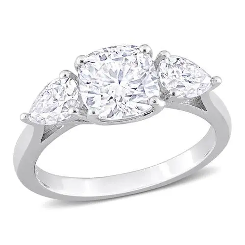 JULIANNA B. 3ct Moissanite Three-stone Ring - Sterling Silver