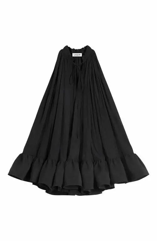 LANVIN Short Dress With Ruffles - Black