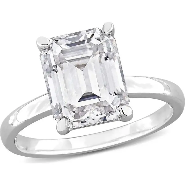 JULIANNA B. Octagon Moissanite Ring - Sterling Silver