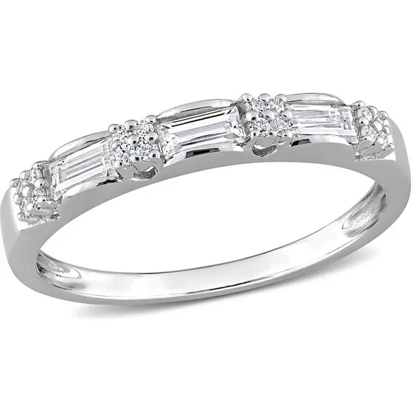 JULIANNA B. 3/8ct Dew Moissanite Anniversary Ring - Sterling Silver