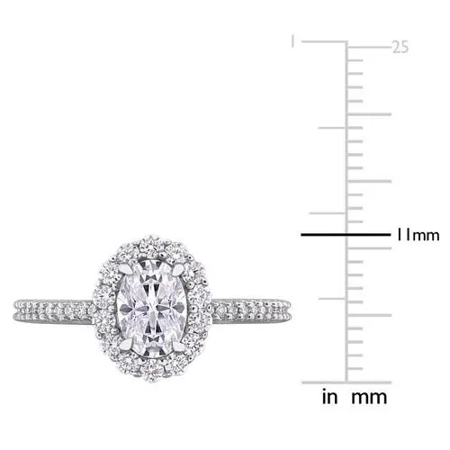 JULIANNA B. Moissanite Oval Halo Engagement Ring
