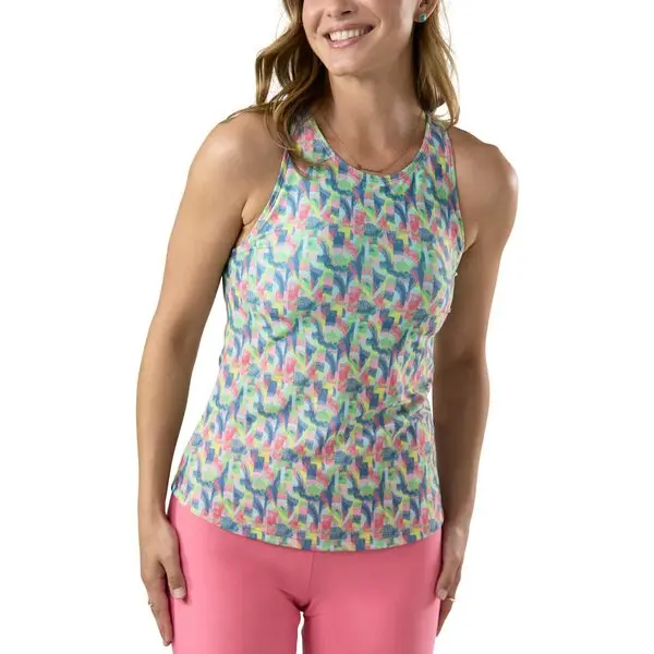 UV SKINZ High Neck Tankini - Pink Lemonade Sand Art