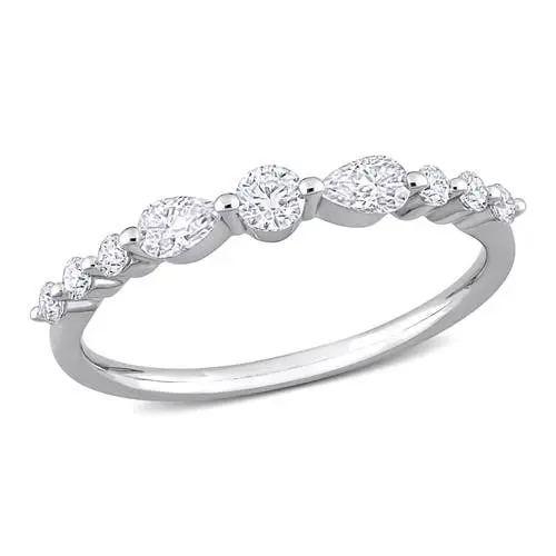 JULIANNA B. 1/2ct Moissanite Semi-eternity Ring - Sterling Silver