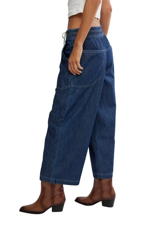 Free People Mid-rise Wide Leg Denim Pants