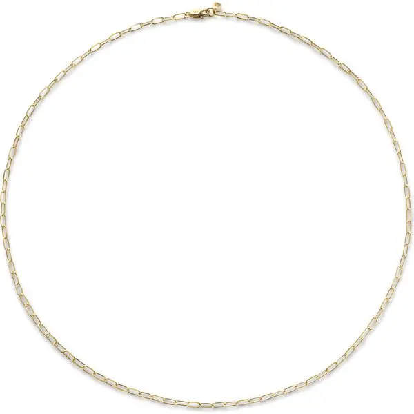 Monica Vinader Mini Paper Clip Chain Necklace - 14kt Solid Gold