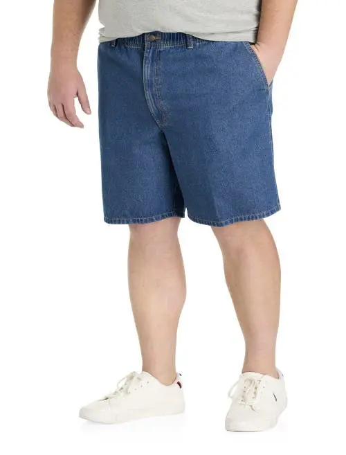 HARBOR BAY BY DXL Elastic Waist Relaxed-fit Denim Shorts