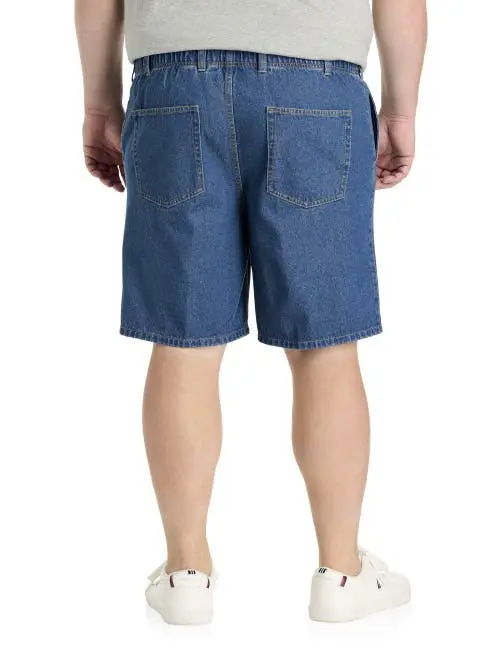HARBOR BAY BY DXL Elastic Waist Relaxed-fit Denim Shorts