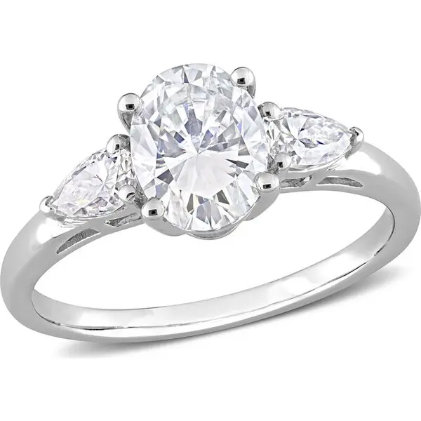 JULIANNA B. Moissanite Three-stone Ring - Sterling Silver