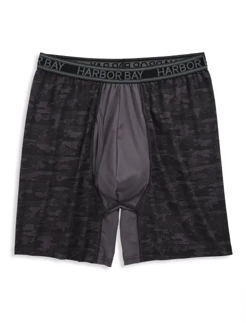 HARBOR BAY BY DXL Big & Tall Colorblock Tech 5 Inch Boxer Briefs - Black Camo