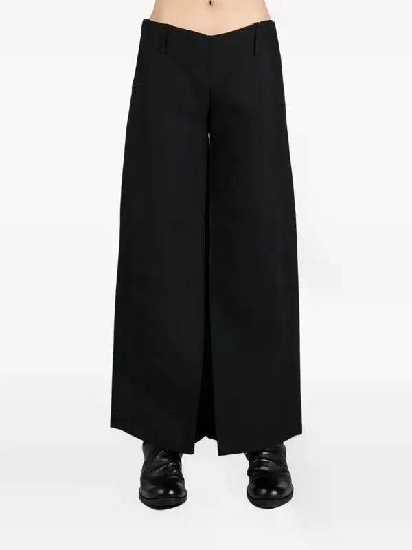 Fax Copy Express Wide-Leg Trousers - Black | Editorialist