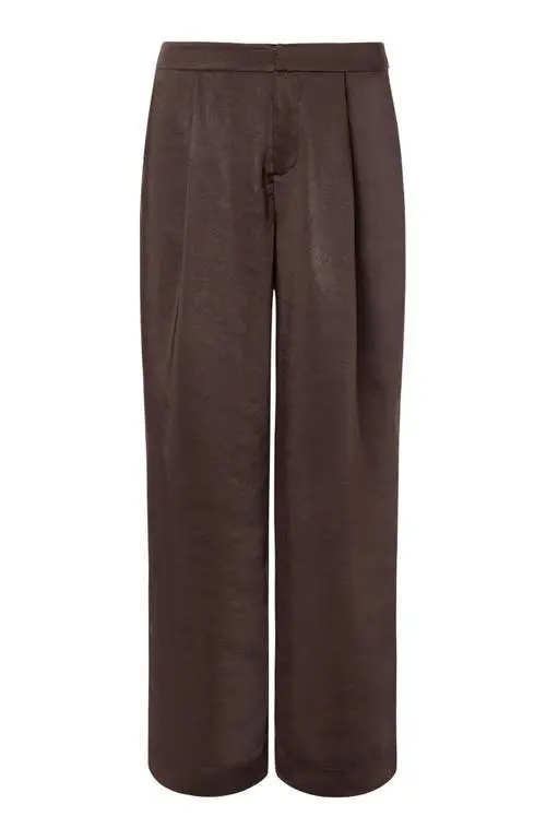 WeWoreWhat Silky Trouser Pant - Chestnut