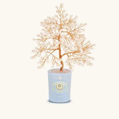 KARMA AND LUCK Ethereal Energy Pearl June Birthday Tree - White