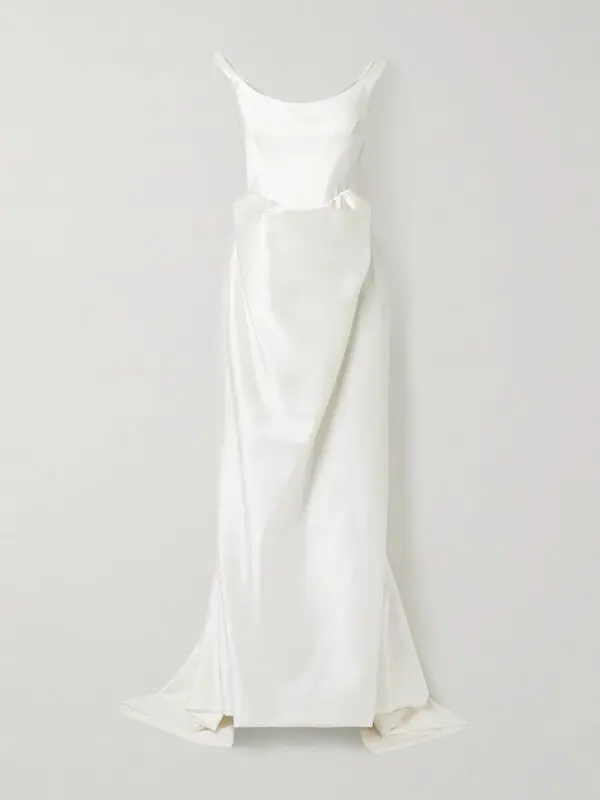 VIVIENNE WESTWOOD Nova Camille Draped Satin Gown - Neutrals