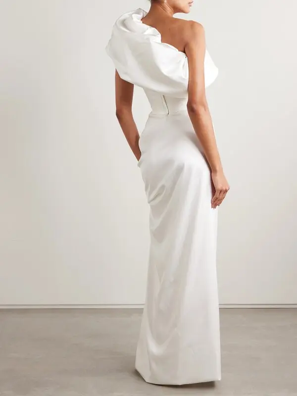 VIVIENNE WESTWOOD Sybyl Off-the-shoulder Draped Satin Gown