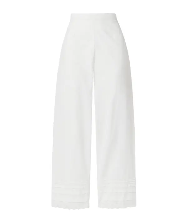 DÔEN Francisca Pintucked Organic Cotton-poplin Pants - White