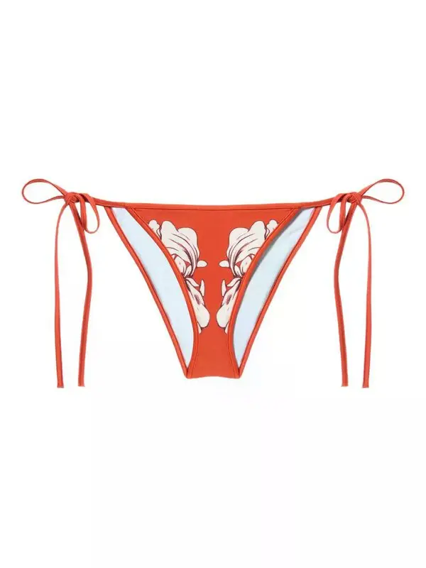La DoubleJ Floral-print Bikini Bottom - Orange