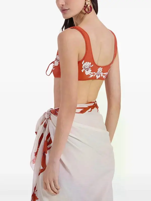 La DoubleJ Floral-print Bikini Top