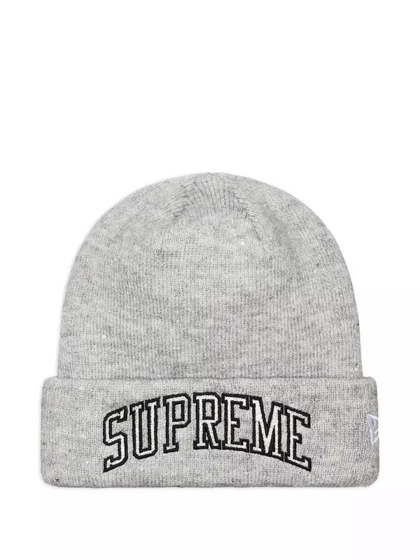 Supreme New Era Metallic Arc Beanie - Grey
