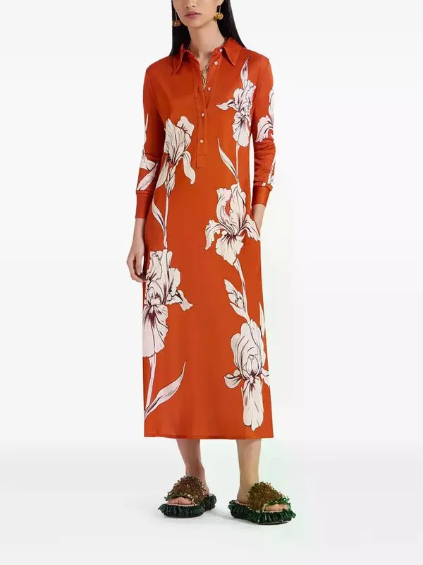 La DoubleJ Perry Street Midi Dress - Orange