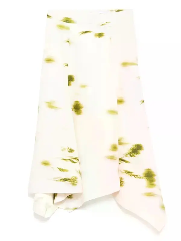FERRAGAMO Blossom Print Handkerchief Skirt - Neutrals