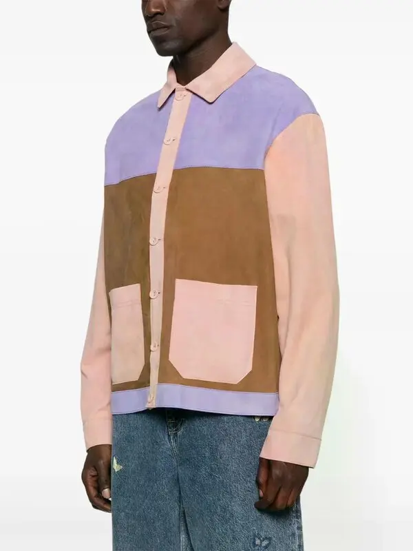 Gcds Colour Block Suede Shirt Jacket