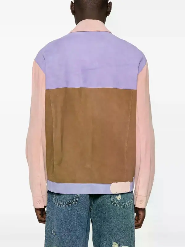 Gcds Colour Block Suede Shirt Jacket