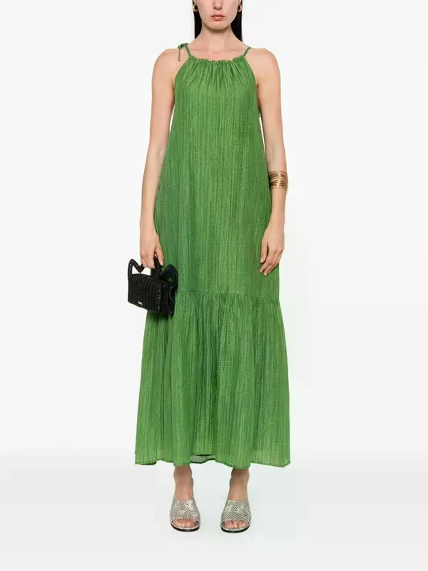 slim fit dress slacks Green Linen Belted Midi Dress – JO+CO main image 0