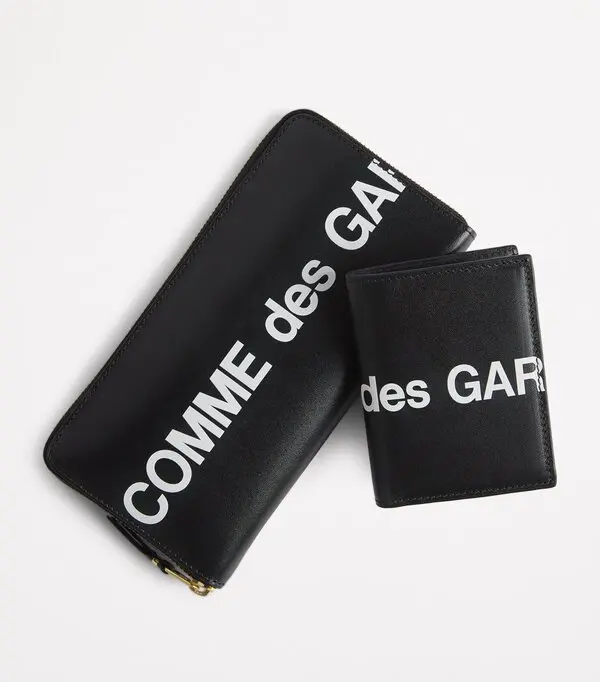 Comme Des Garçons Leather Logo Print Wallet