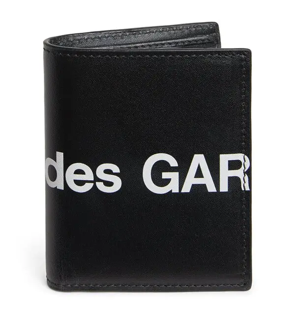 Comme Des Garçons Leather Logo Bifold Wallet - Black