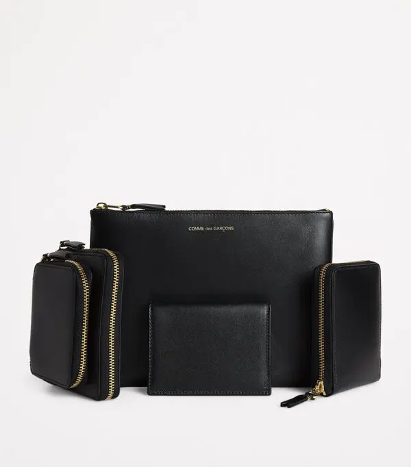 Comme Des Garçons Leather Zipped Wallet - Black