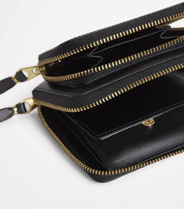 Comme Des Garçons Leather Zipped Wallet - Black