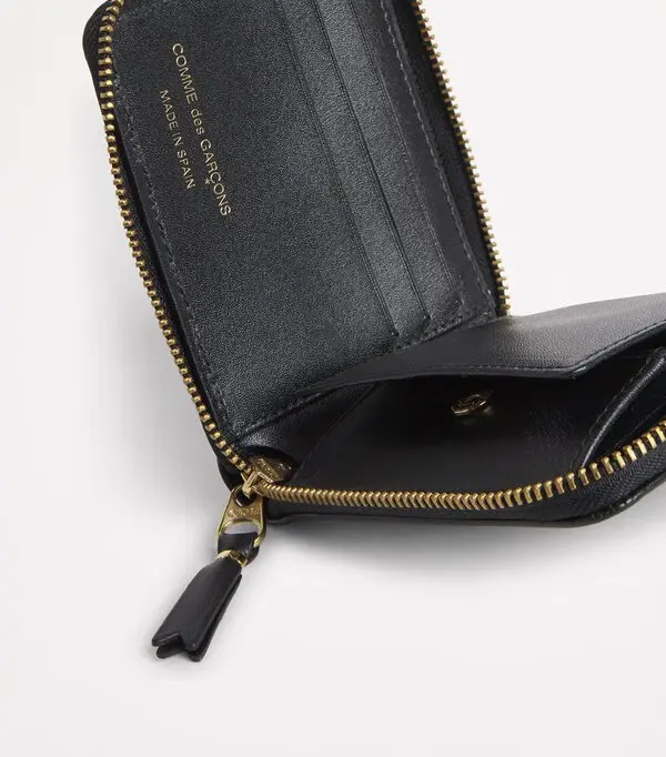 Comme Des Garçons Leather Polka-dot Zipped Wallet - Black