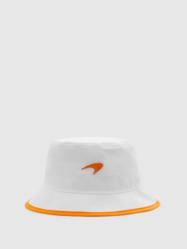 REISS X Mclaren F1 Team Embroidered Bucket Hat - White/orange