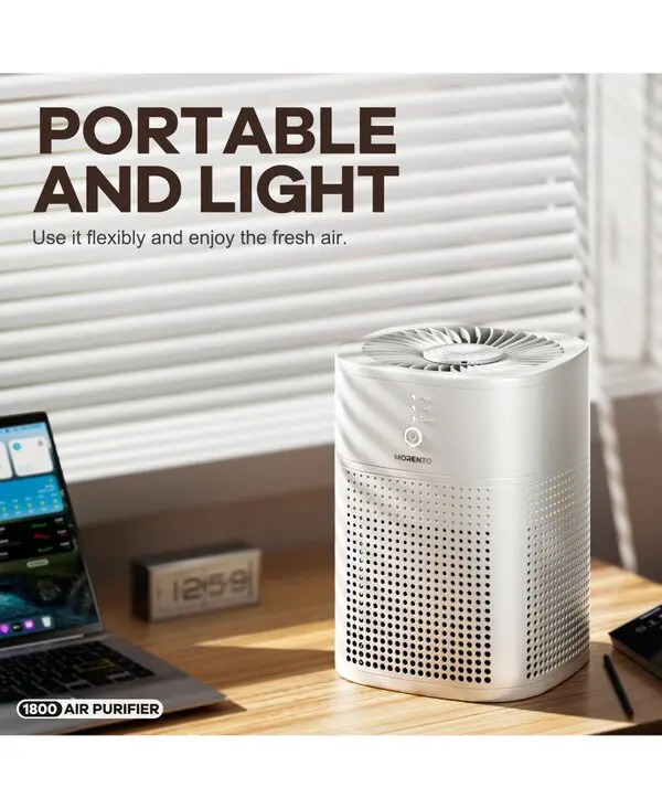 HEATDAZ Morento Small Air Purifier With Essential Oil Diffuser For Bedroom