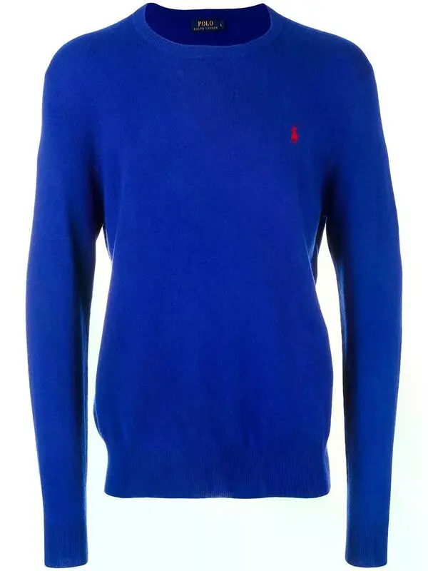 Polo Ralph Lauren Embroidered Logo Jumper - Blue