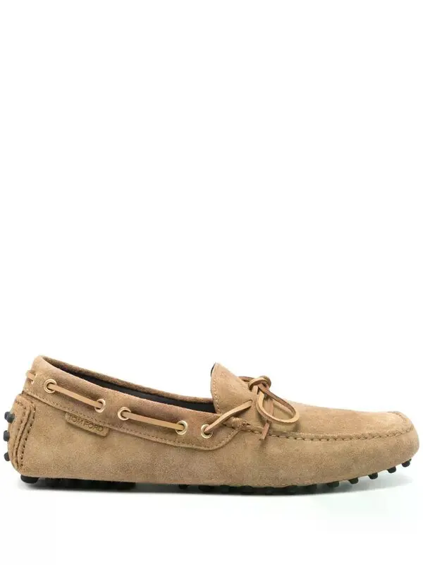 TOM FORD Suede Boat Shoes - Neutrals