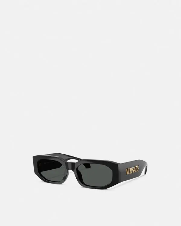 Versace Signature Rectangular Sunglasses - Black