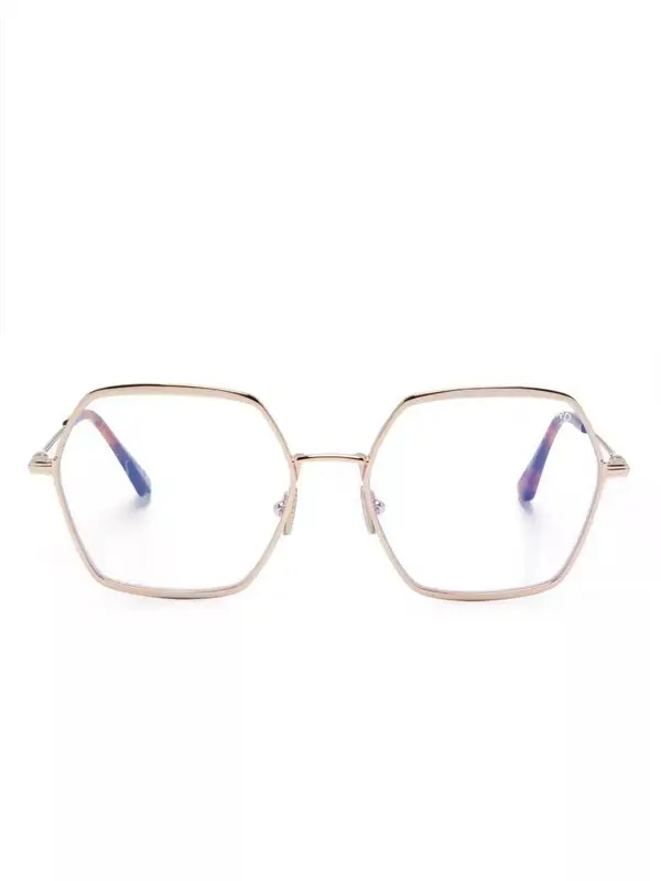 TOM FORD Geometric-frame Glasses - Gold