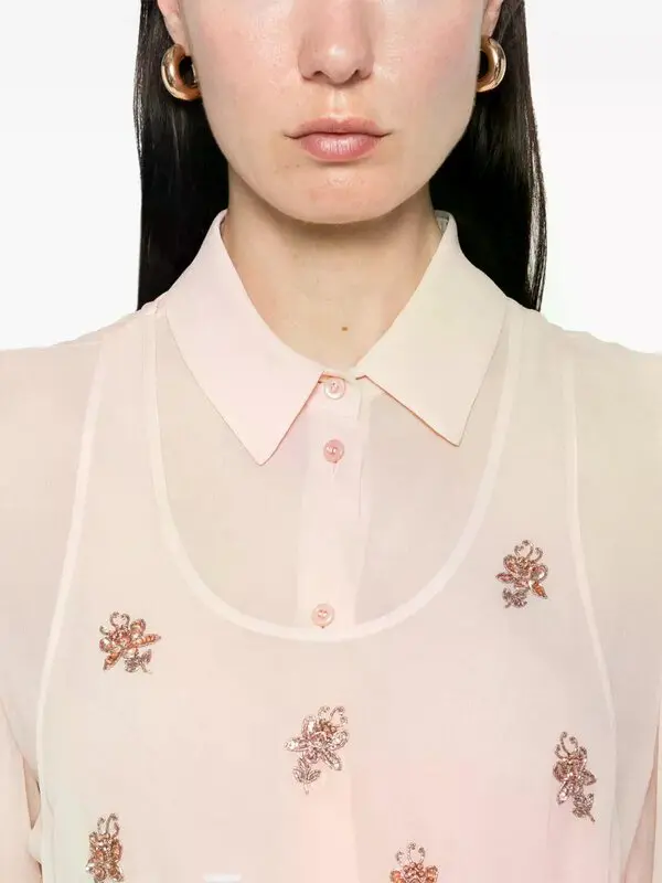 Fendi Embroidered Georgette Shirt