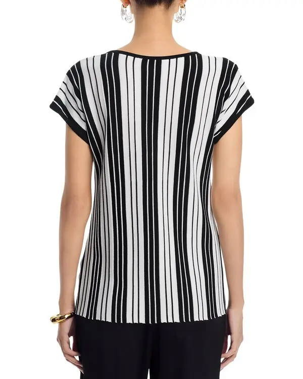 Misook Cap Sleeve Striped Tunic
