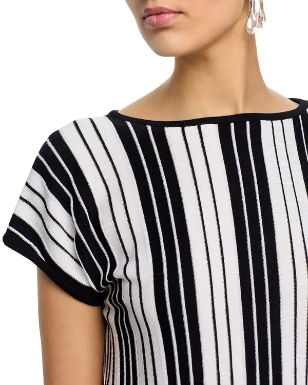 Misook Cap Sleeve Striped Tunic
