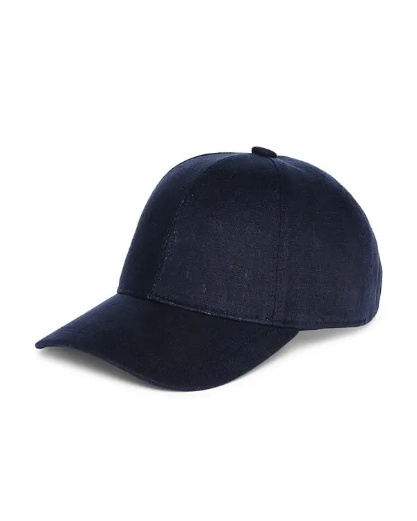Vince Linen Baseball Cap - Navy