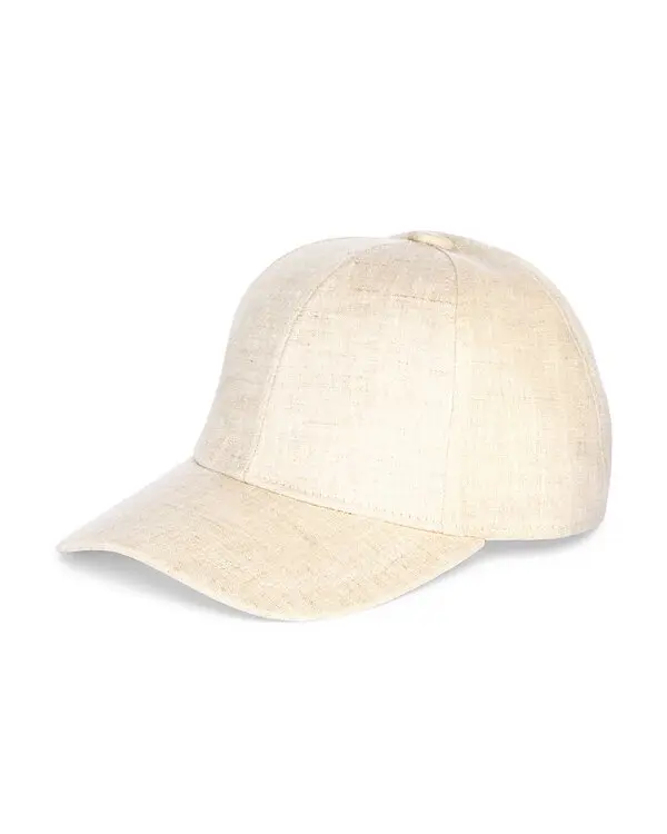 Vince Linen Baseball Cap - Off White
