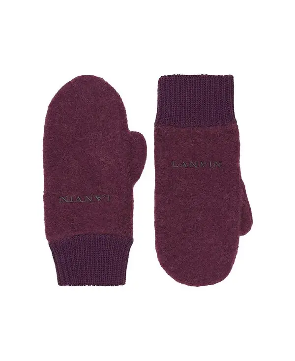 LANVIN Wool Mittens Gloves - Burgundy