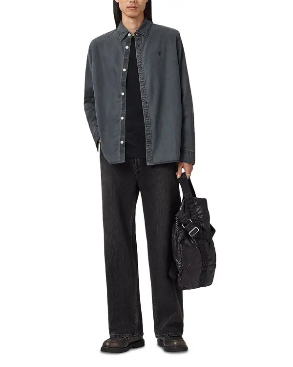 ALLSAINTS Bodhi Relaxed Fit Button Front Shirt - Blainn Black