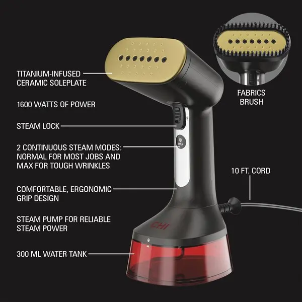 CHI Full Sized Handheld Fabric Steamer
